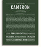 Cameron Personalized Name Meaning Art Prints – Name Stories