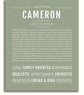 Cameron Personalized Name Meaning Art Prints – Name Stories