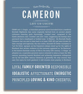Cameron (male) | Name Art Print – Name Stories