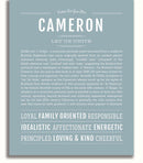 Cameron (male) | Name Art Print – Name Stories