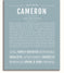 Cameron (male) | Name Art Print – Name Stories