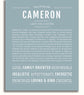 Cameron (male) | Name Art Print – Name Stories
