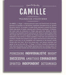 Camille Personalized Name Meaning Art Prints – Name Stories