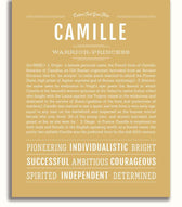 Camille Personalized Name Meaning Art Prints – Name Stories