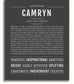 Camryn (female) | Name Art Print – Name Stories