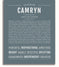 Camryn (female) | Name Art Print – Name Stories