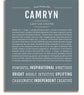 Camryn (female) | Name Art Print – Name Stories