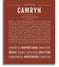 Camryn (female) | Name Art Print – Name Stories