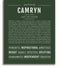 Camryn (female) | Name Art Print – Name Stories