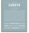 Camryn Personalized Name Meaning Art Prints – Name Stories