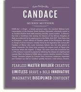 Candace Personalized Name Meaning Art Prints – Name Stories