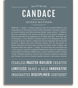 Candace Personalized Name Meaning Art Prints – Name Stories