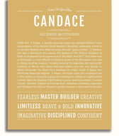 Candace Personalized Name Meaning Art Prints – Name Stories
