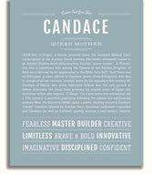 Candace Personalized Name Meaning Art Prints – Name Stories