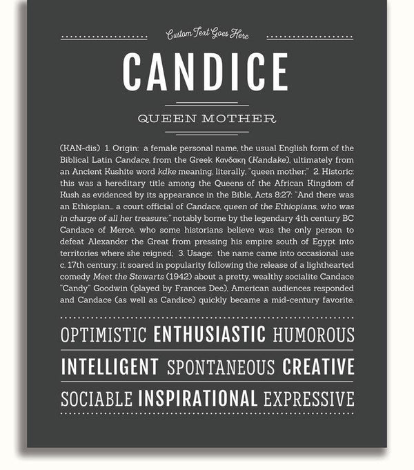 Candice | Name Art Print - Personalized Custom Gifts – Name Stories