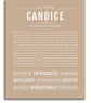 Candice Personalized Name Meaning Art Prints – Name Stories