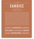 Candice Personalized Name Meaning Art Prints – Name Stories