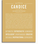 Candice Personalized Name Meaning Art Prints – Name Stories