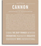 Cannon Personalized Name Meaning Art Prints – Name Stories