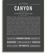Canyon (female) | Name Art Print – Name Stories