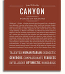 Canyon (female) | Name Art Print – Name Stories