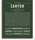Canyon (female) | Name Art Print – Name Stories