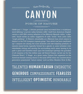Canyon Personalized Name Meaning Art Prints – Name Stories