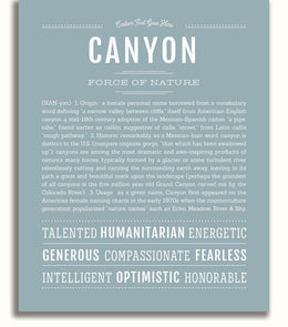 Canyon (female) | Name Art Print – Name Stories