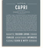 Capri Personalized Name Meaning Art Prints – Name Stories