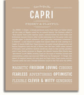 Capri Personalized Name Meaning Art Prints – Name Stories