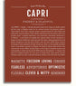 Capri Personalized Name Meaning Art Prints – Name Stories