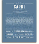 Capri Personalized Name Meaning Art Prints – Name Stories