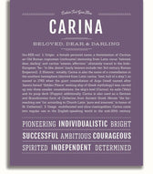 Carina Personalized Name Meaning Art Prints – Name Stories