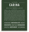 Carina Personalized Name Meaning Art Prints – Name Stories