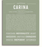 Carina Personalized Name Meaning Art Prints – Name Stories
