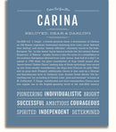 Carina Personalized Name Meaning Art Prints – Name Stories