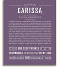 Carissa | Name Art Print – Name Stories