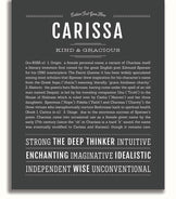 Carissa | Name Art Print – Name Stories