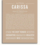Carissa | Name Art Print – Name Stories