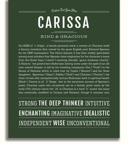 Carissa | Name Art Print – Name Stories