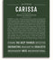Carissa Personalized Name Meaning Art Prints – Name Stories
