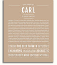 Carl Personalized Name Meaning Art Prints – Name Stories
