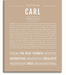 Carl Personalized Name Meaning Art Prints – Name Stories