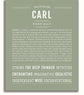 Carl Personalized Name Meaning Art Prints – Name Stories