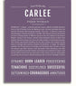 Carlee Personalized Name Meaning Art Prints – Name Stories