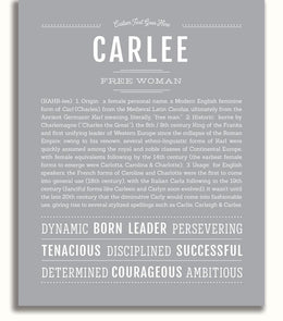 Carlee | Name Art Print – Name Stories