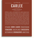 Carlee | Name Art Print – Name Stories