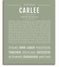 Carlee Personalized Name Meaning Art Prints – Name Stories