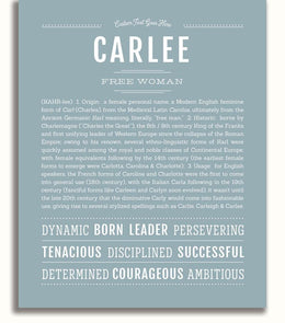 Carlee | Name Art Print – Name Stories