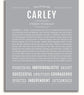 Carley Personalized Name Meaning Art Prints – Name Stories